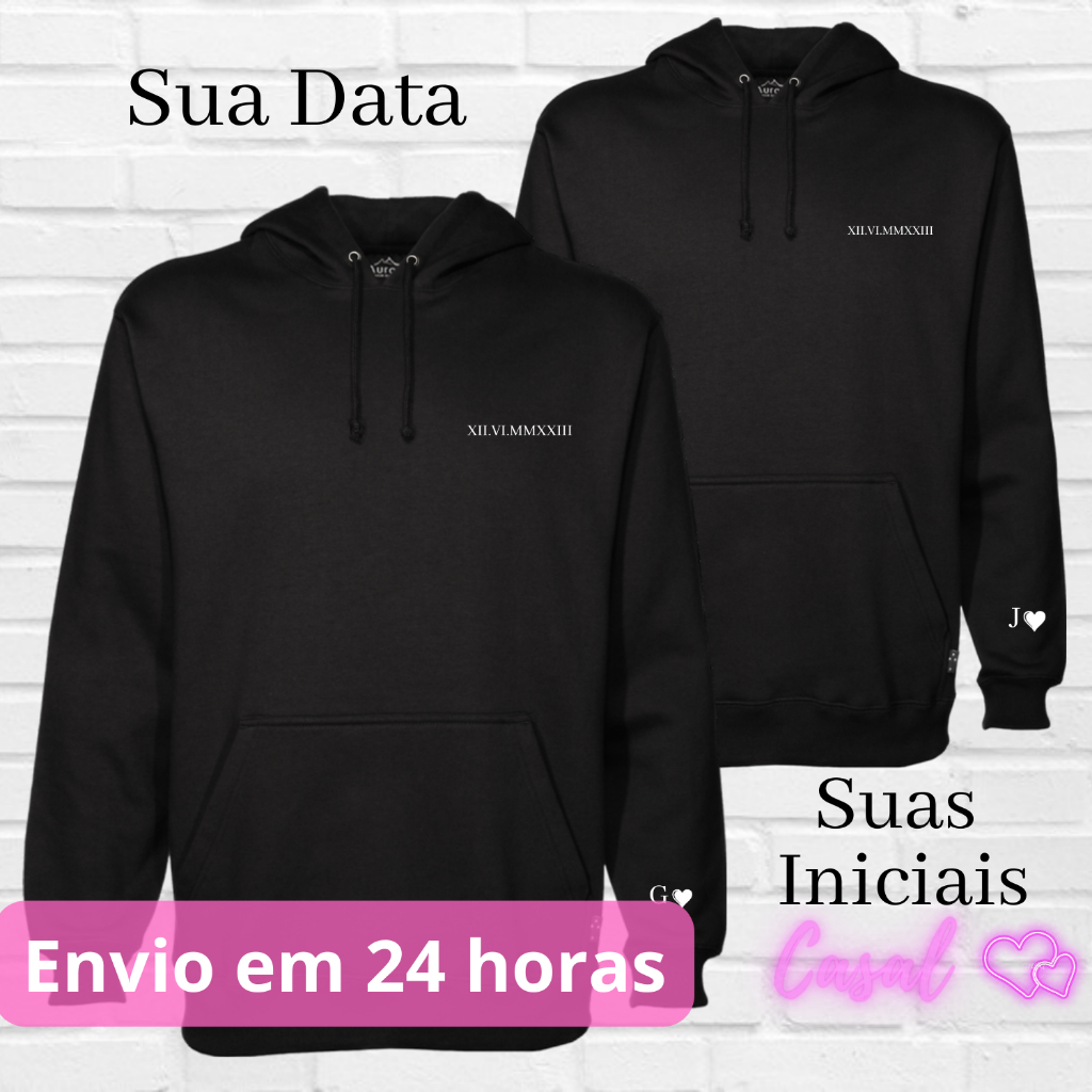 Kit Moletom Casal Data e Letra Personalizada Namorados | Shopee Brasil