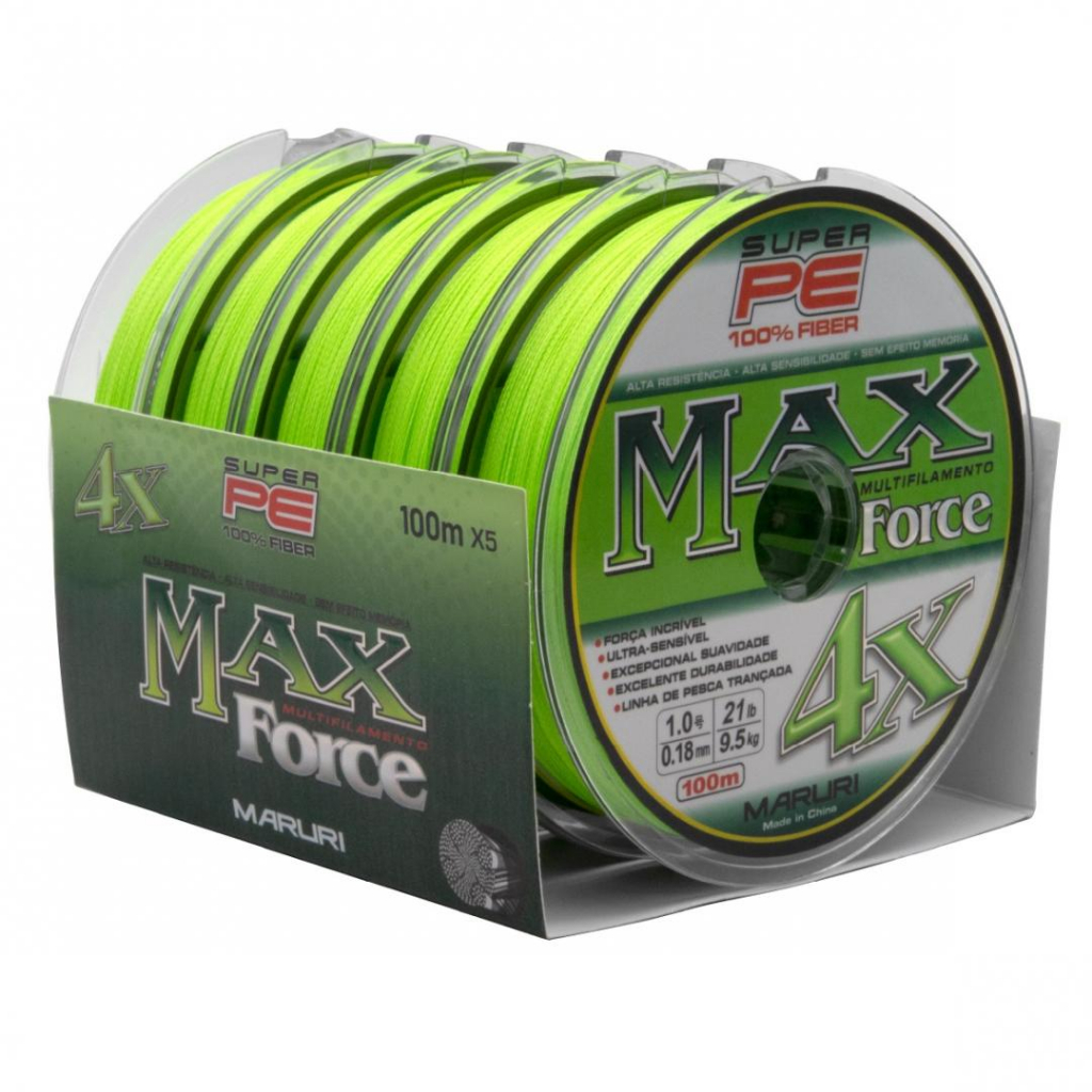 Linha Multifilamento 4x(4 FIOS) Maruri Max Force PE 100m - Varias Medidas - Verde Limão | Shopee ...