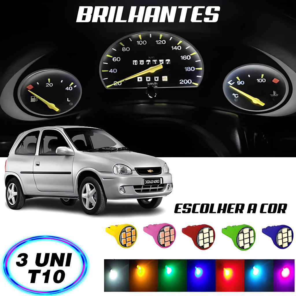 Lâmpada T10 Painel Corsa Wind 3 Peças | Shopee Brasil