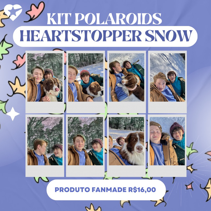Kit Polaroids Heartstopper Nick e Charlie Snow | Shopee Brasil