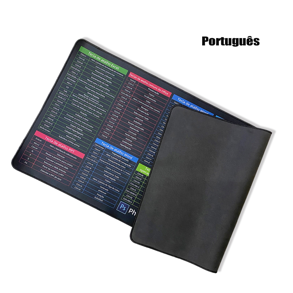 90x40cm Mouse Pad Teclado De Computador Descrição Da Tecla De Atalho ...