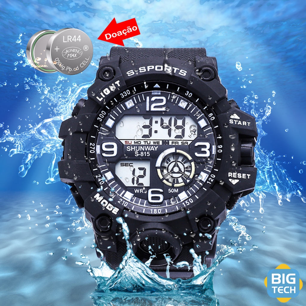 Relogios Masculinos De Luxo Originais Prova D Agua Digital De Pulso Eletrônico Esportivo 50m ...