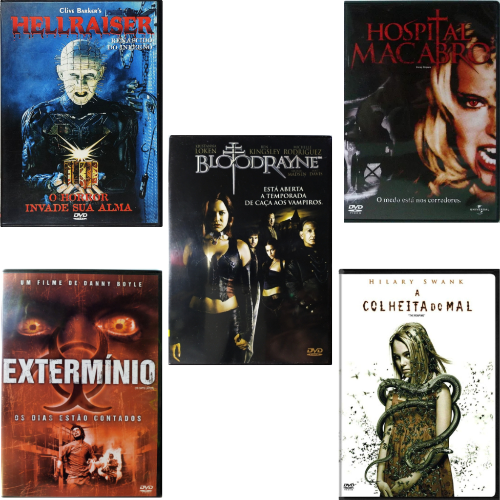 Coleção Clássicos do Terror - 5 Super Filmes - Hellraiser - Bloodraine ...