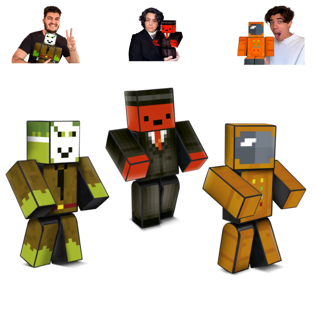 Turma do Problems Zoom + Kadu + Stick 35 cm Minecraft Original | Shopee ...
