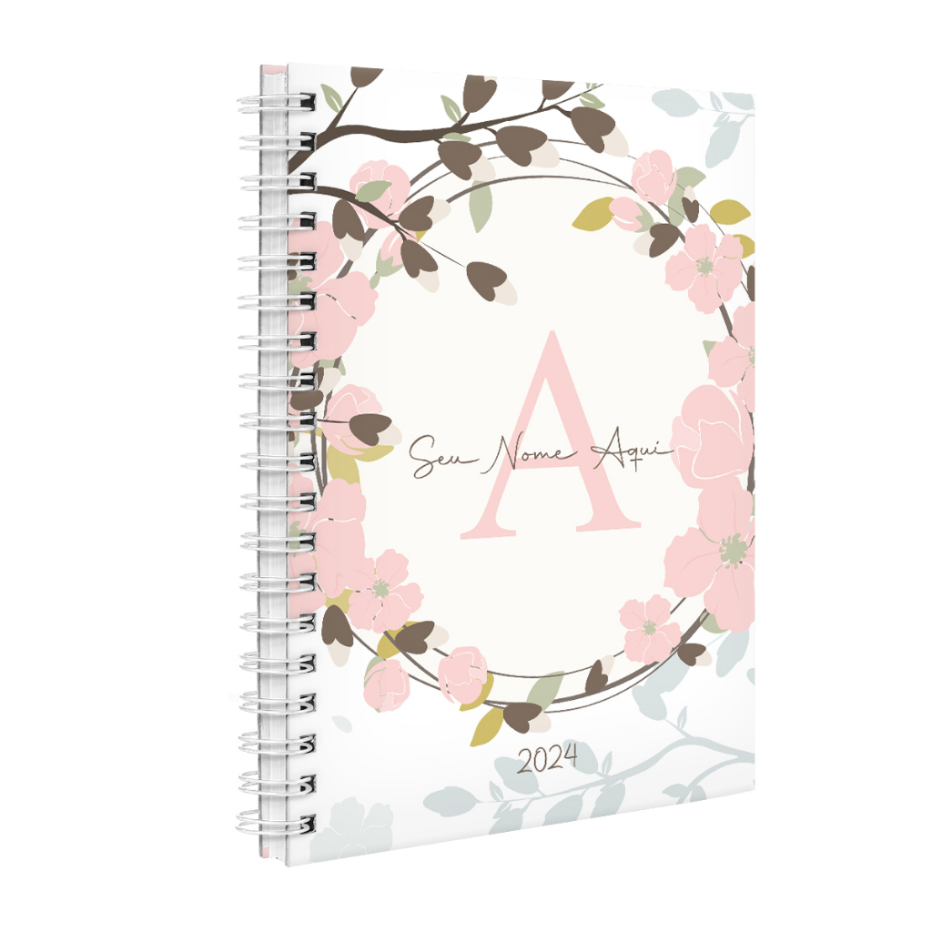 Agenda 2024 Planner Semanal Personalizada Rosa Floral Ramos | Shopee Brasil