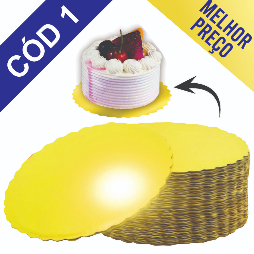 10 Cake board 25cm base laminada de alta performance redondo para bolos ...