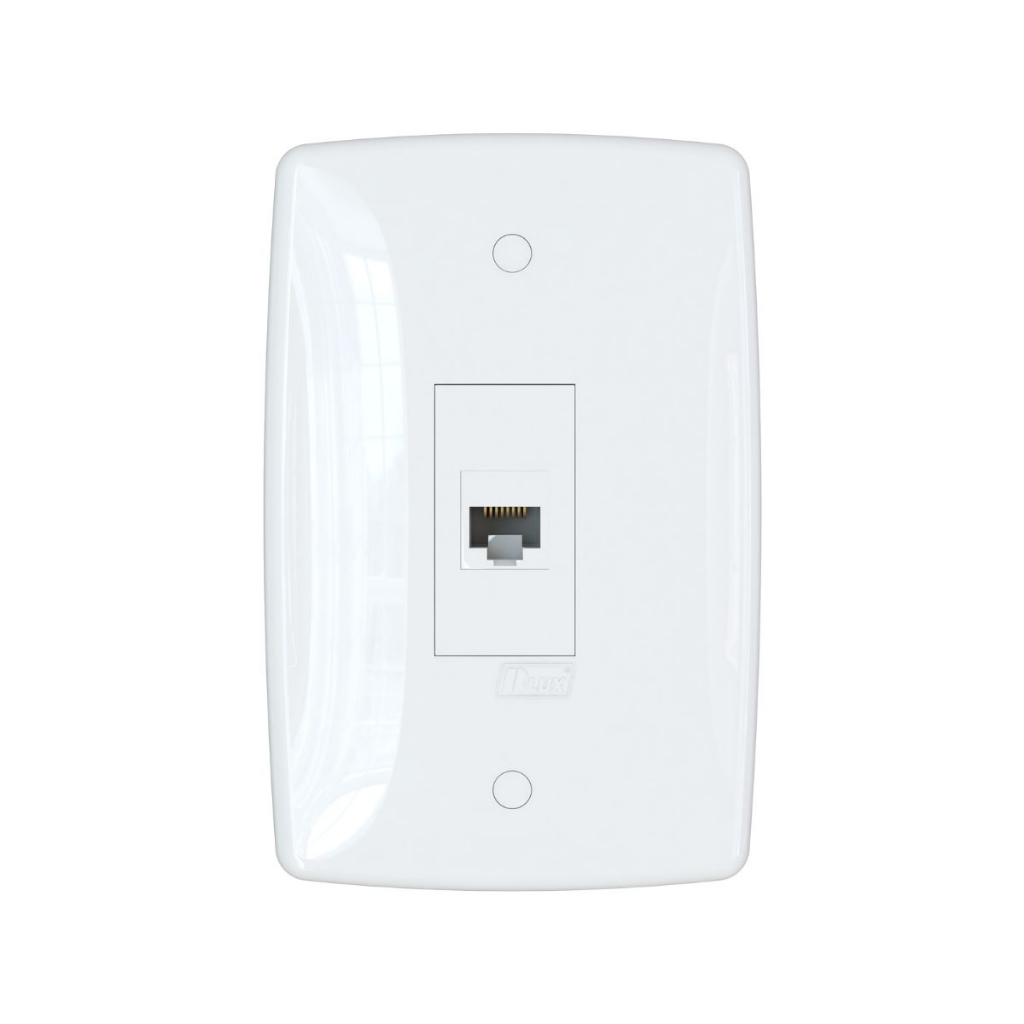 Conjunto Tomada Parede 4x2 RJ45 CAT5E Internet Finesse Branca Blux ...