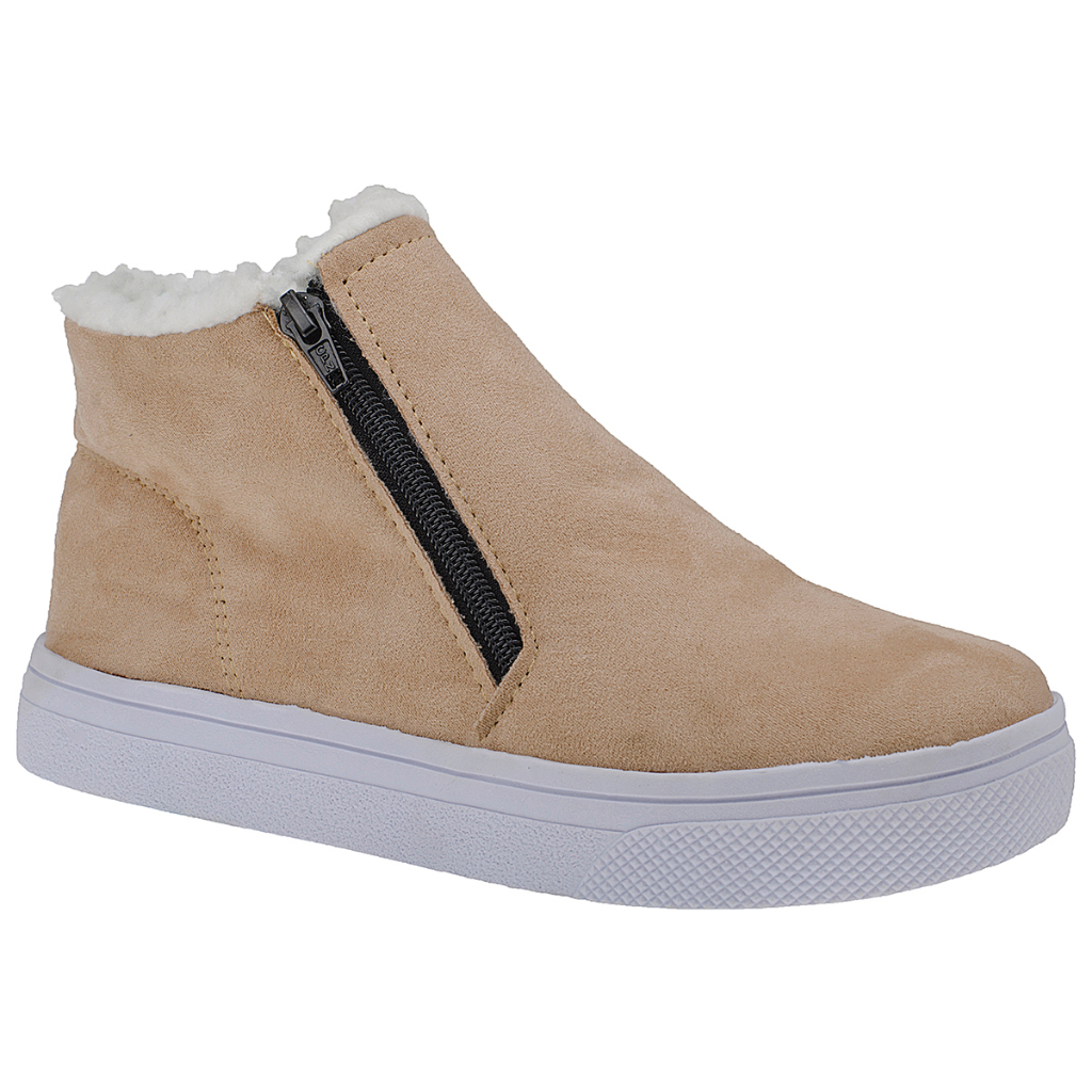 Tenis Botinha Feminino com pelo forrada Suede | Shopee Brasil
