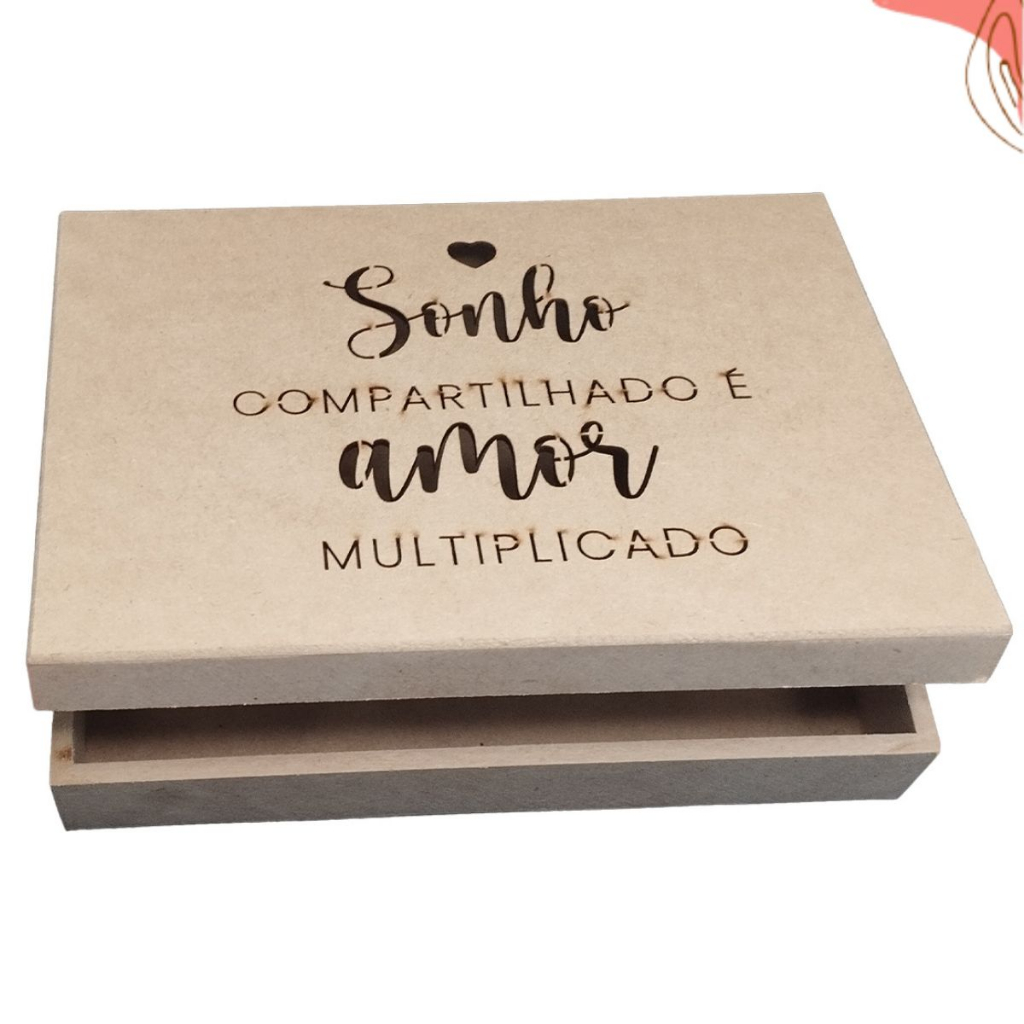 Embalagem Presente Caixa Decorativa em MDF Sonho Compartilhado | Shopee Brasil