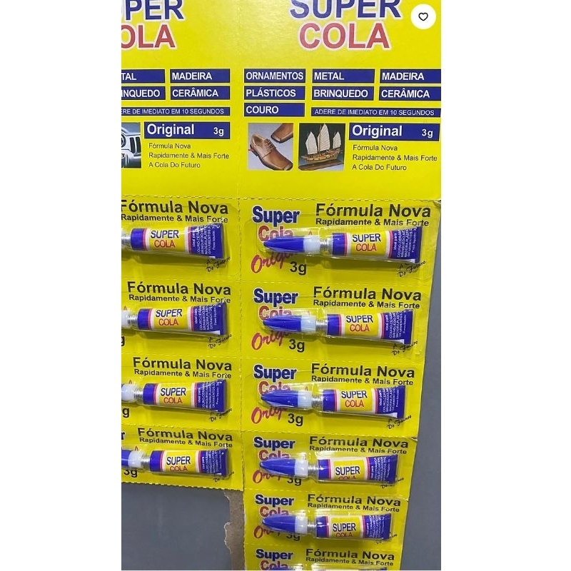 Cartela com 12 unidades de super cola | Shopee Brasil