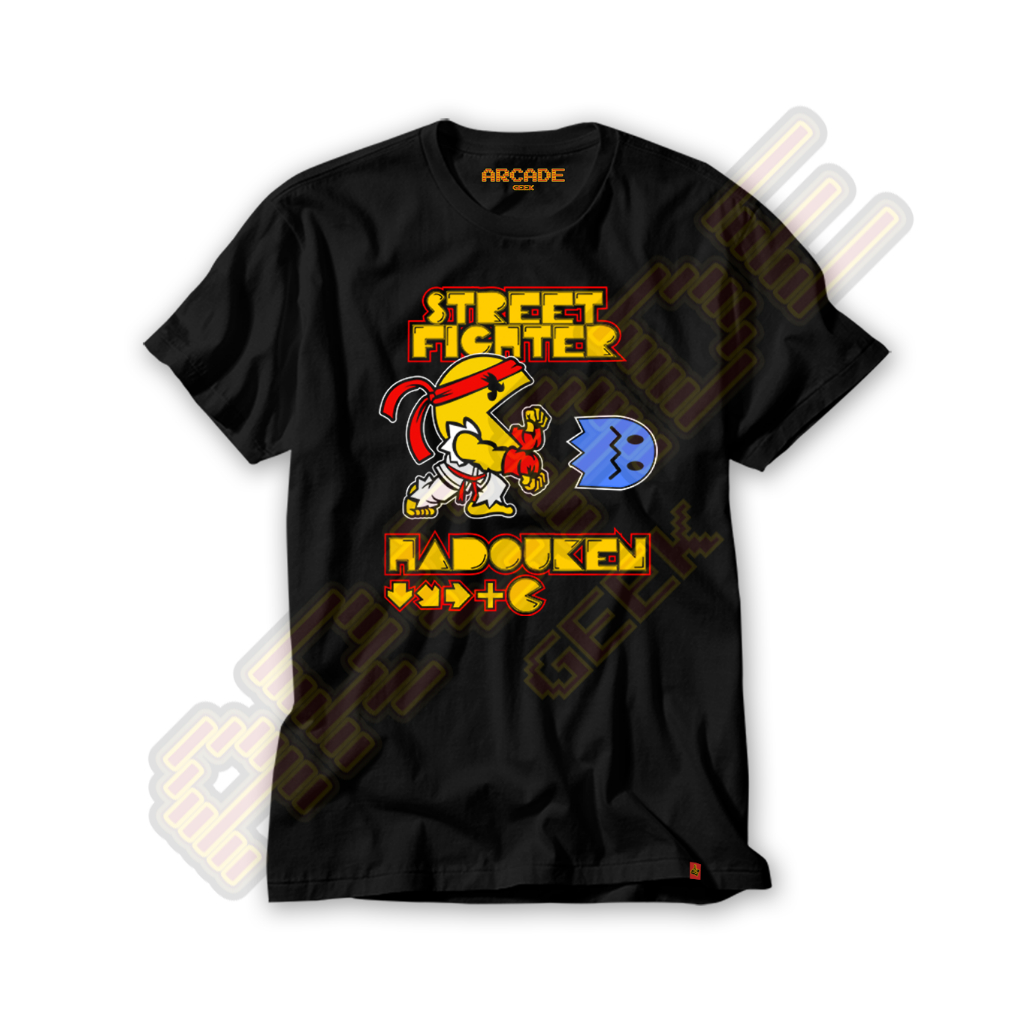 Camiseta Gamer Pac Man Street Fighter Hadouken Retro | Shopee Brasil