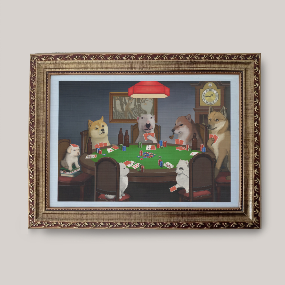 quadro cachorros jogando poker doge walter cheems | Shopee Brasil