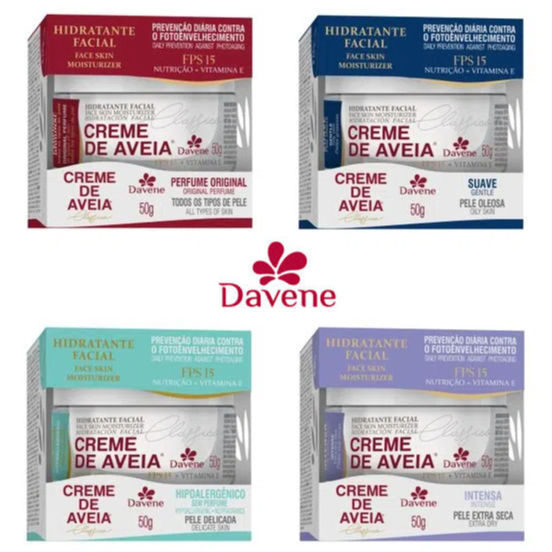 Creme de Aveia Davene Hidratante Facial FPS15 50g | Shopee Brasil