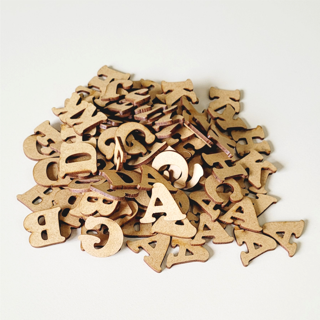Letras Kit 50 a 500 Letrinhas de A a Z em MDF Cru com 2cm de Altura e ...