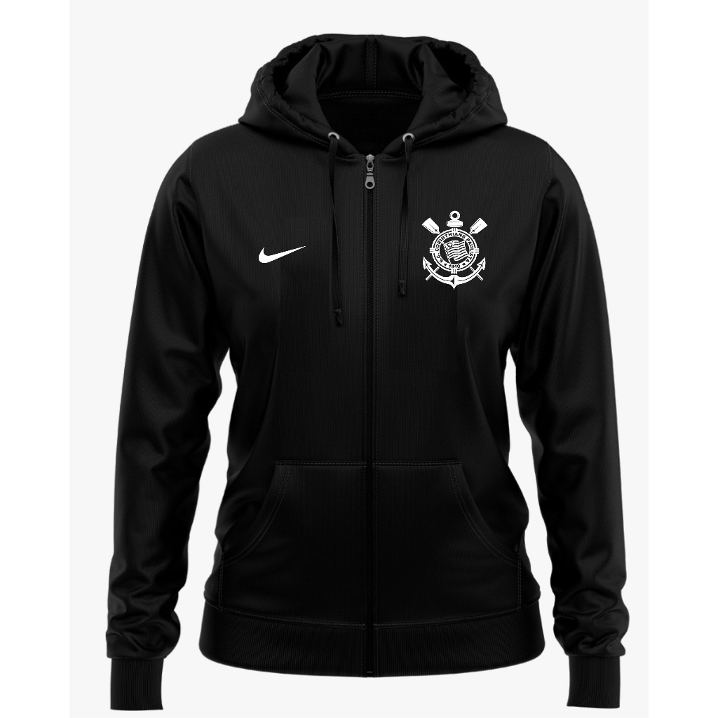 Agasalho moletom Corinthians torcedor futebol clube com capuz e zíper ...
