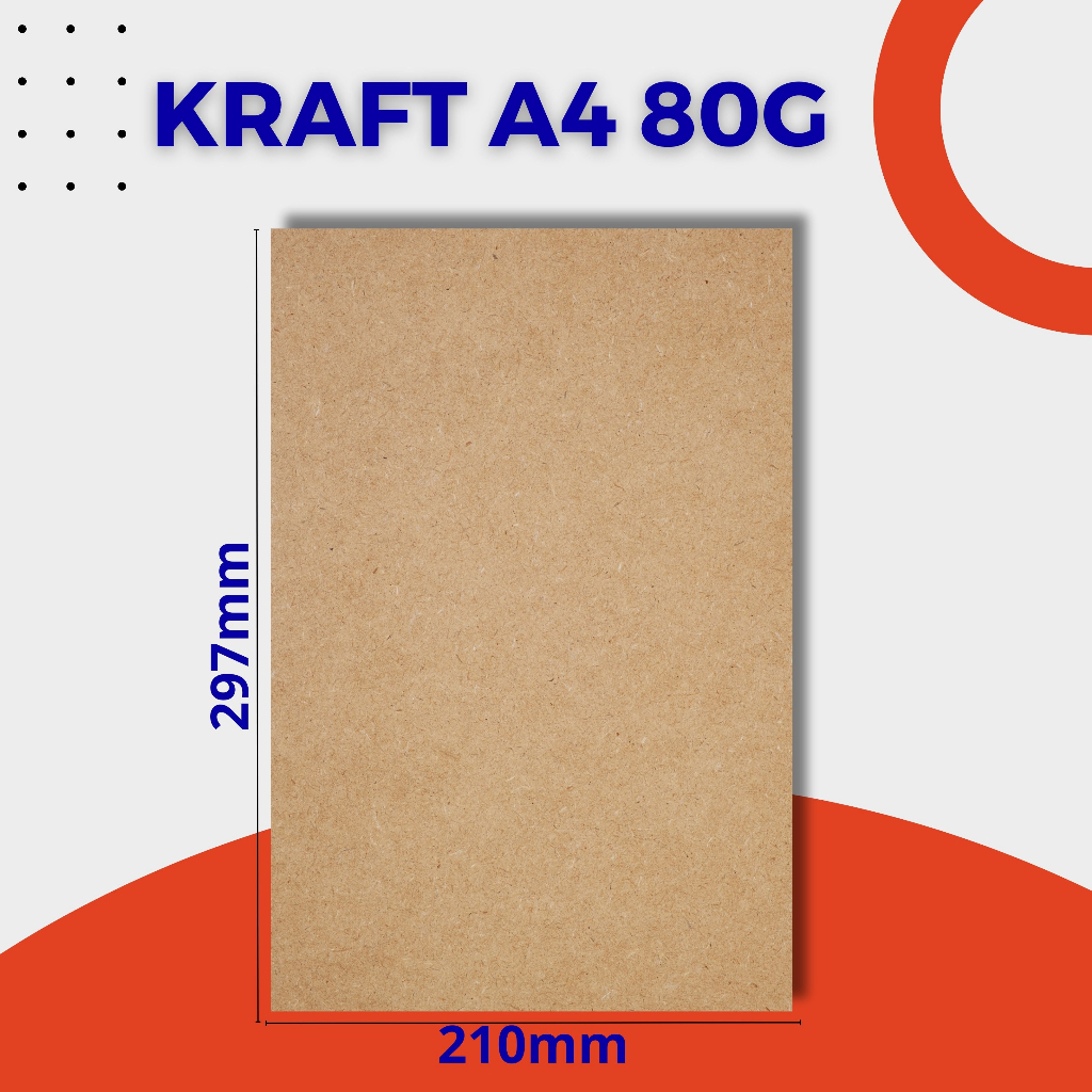 100 Folhas de Papel Kraft Especial | Craft 80g - A4 | Shopee Brasil