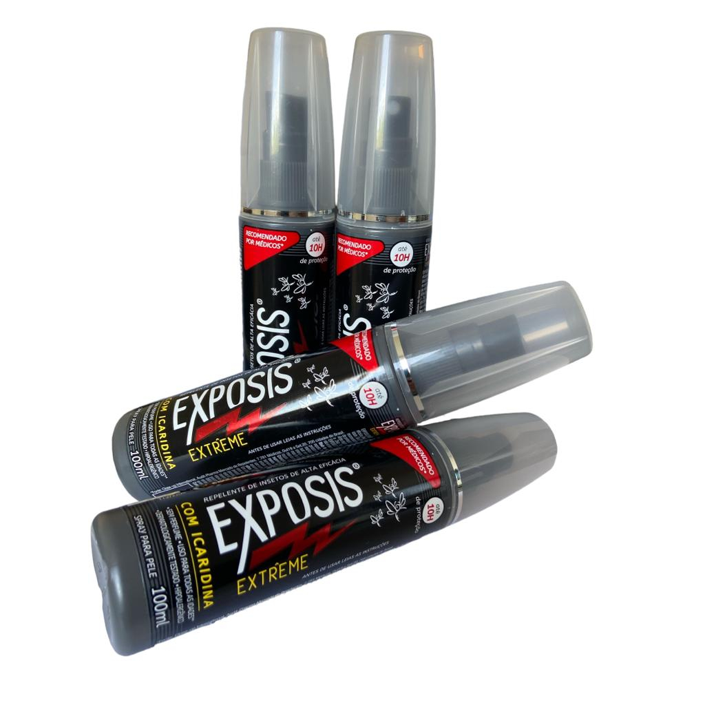 Repelente Exposis Extreme Spray 100ML Kit Com 4 Unidades | Shopee Brasil