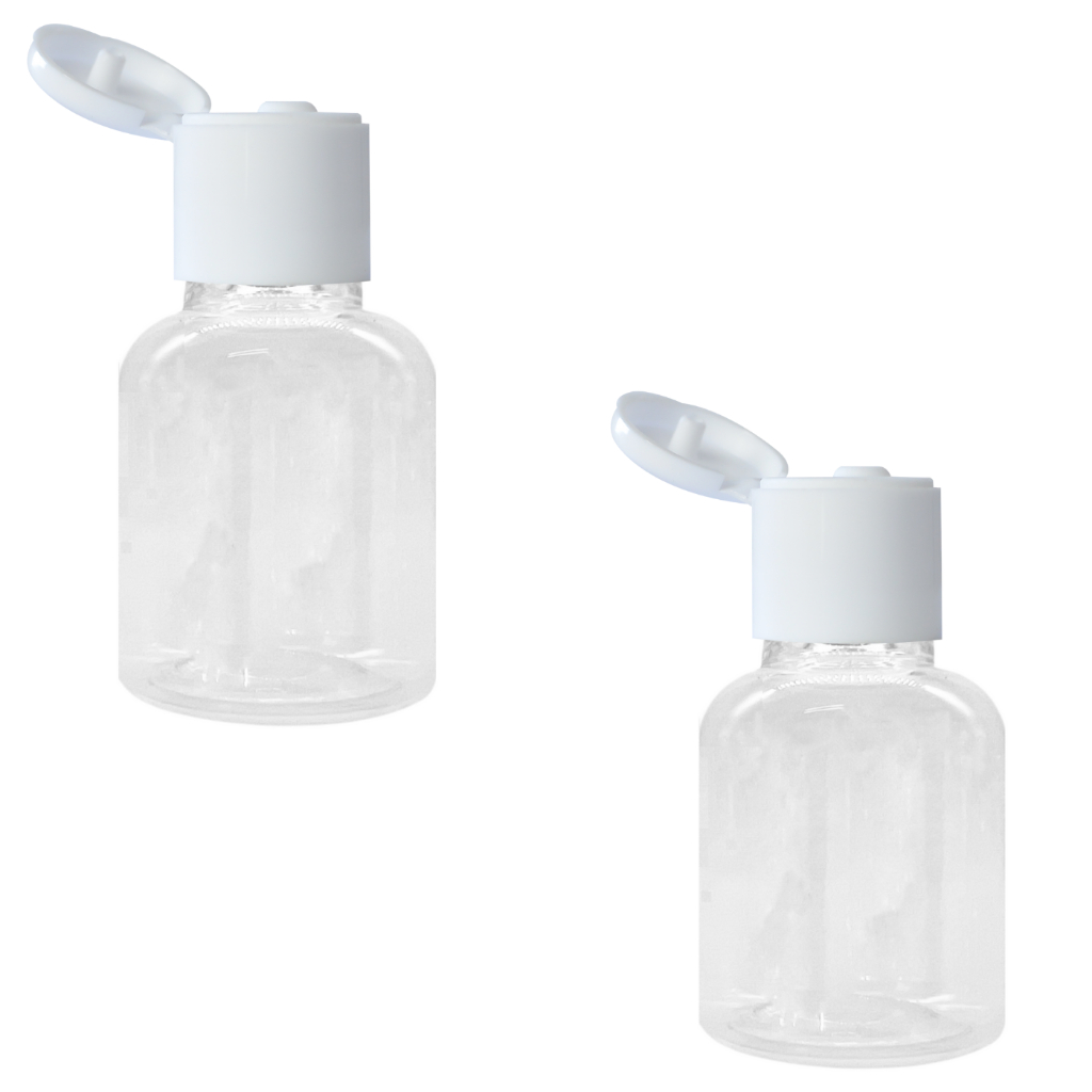 50 Mini Frascos Pet 20ml Com Tampa FlipTop Para Gel Creme Shampoo ...