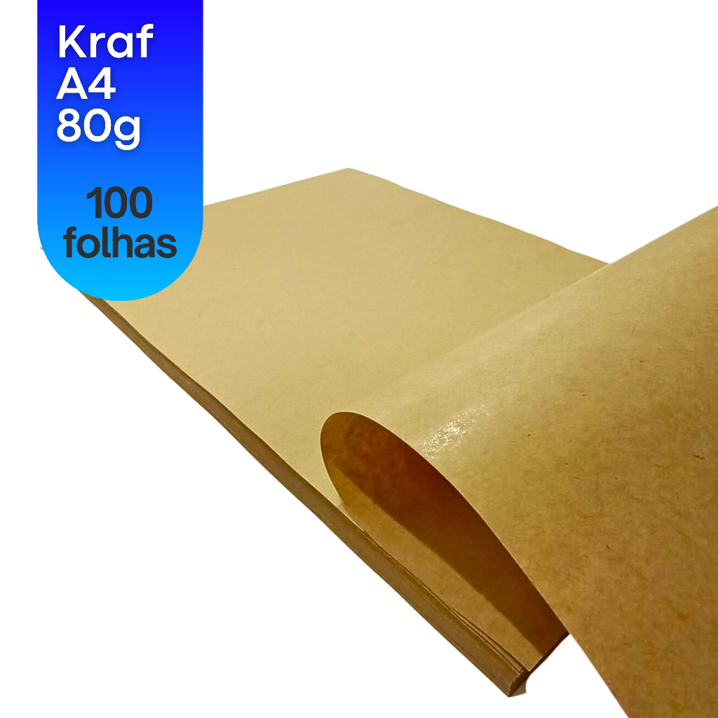 Papel Kraft Especial A4 - 80g C Brilho Monolúcido 100 Folhas | Shopee ...