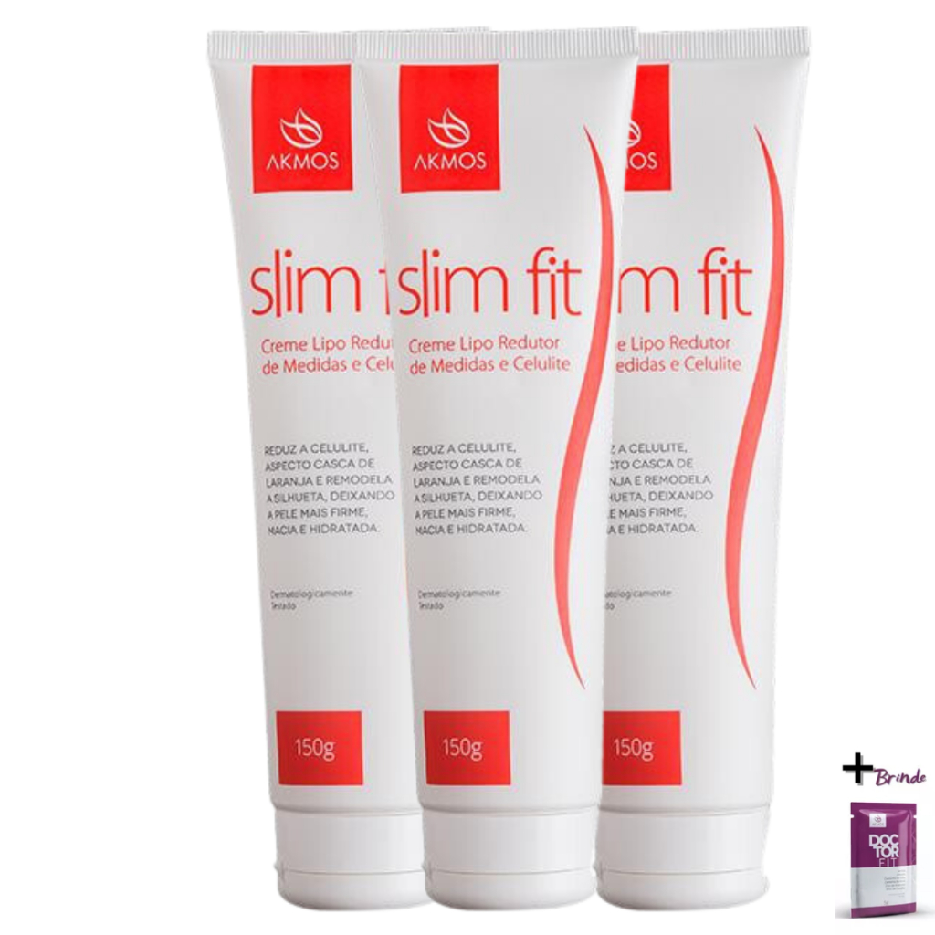 Kit 3x Slim Fit Creme Lipo Redutor Akmos - Redutor de Medidas | Shopee ...