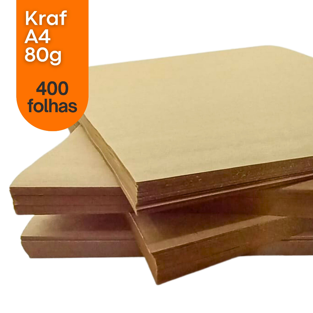 Papel Kraft 80g | Craft | A4 Pacote Com 400 Folhas | Shopee Brasil