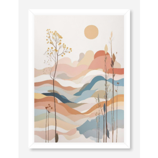 Quadro Decorativo tamanho A5 15 x 20cm, impresso com moldura tradicional, estilo Boho ...