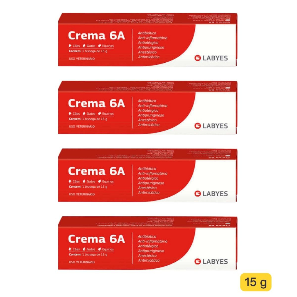 Kit 4 Pomada Crema 6A 15g - Labyes | Shopee Brasil