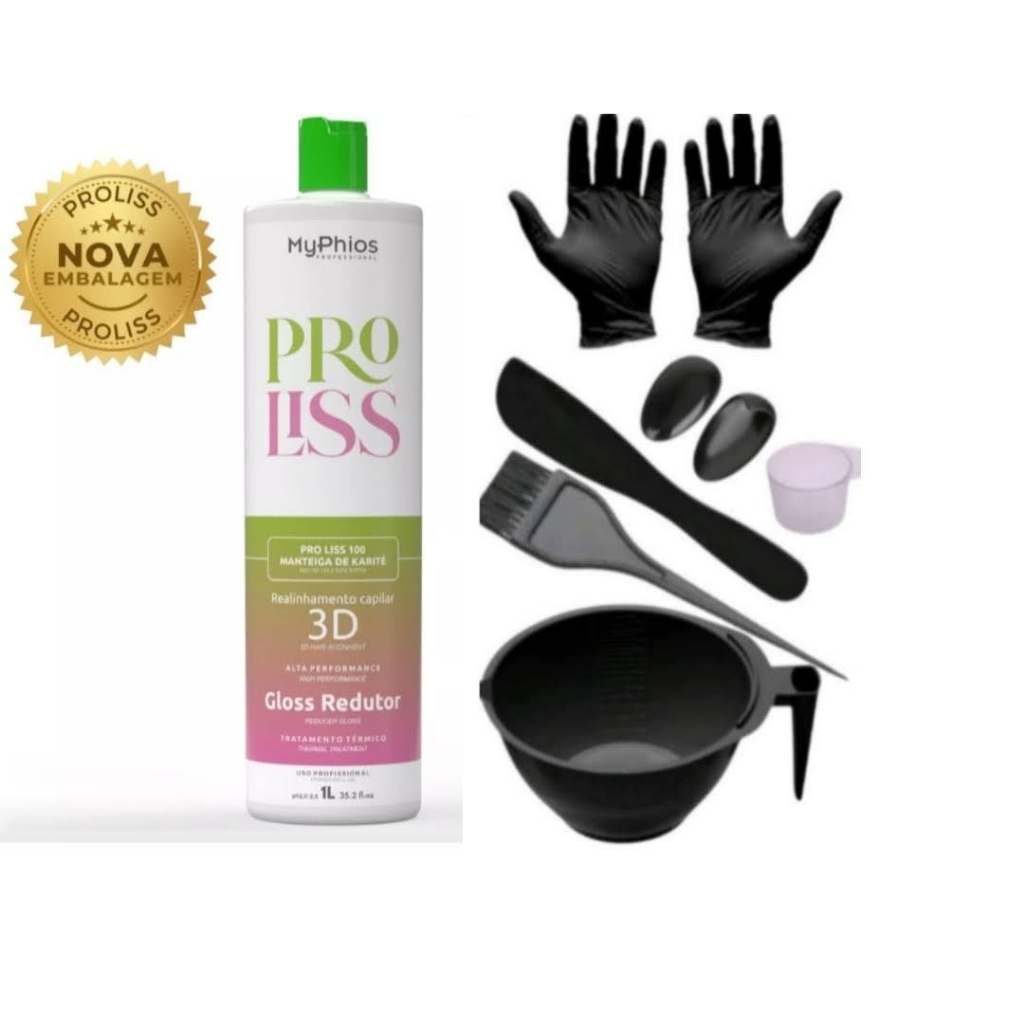 Escova Progressiva Gloss Proliss 1l + Cumbuca, Pincel, espatula ...