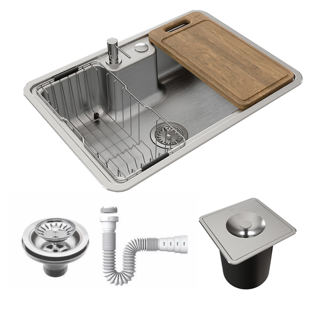 Cuba Pia Morgana Docol Aço Inox Com Acessórios Cozinha Embutir Sobrepor ...