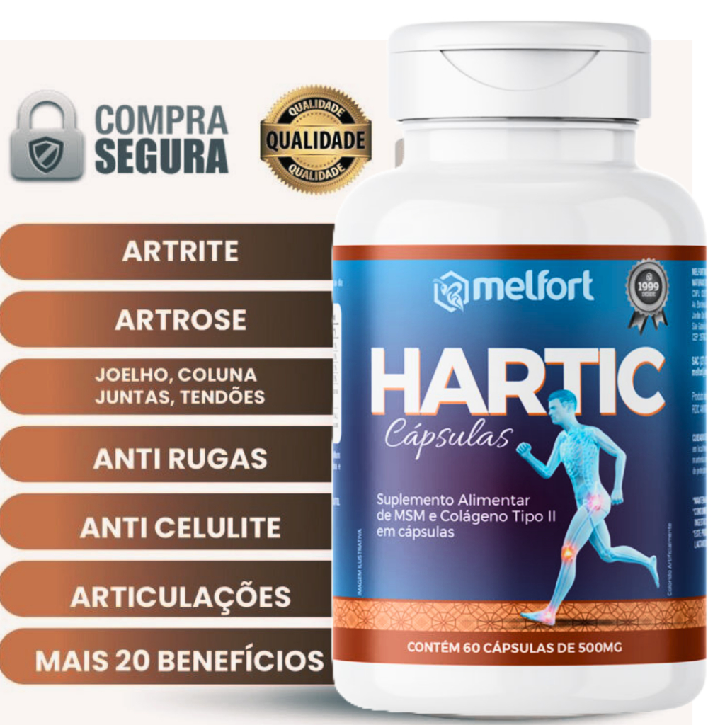 Colágeno Tipo 2 + Cálcio + Magnésio + Vitamina C - 60 Cáps - Hartic ...