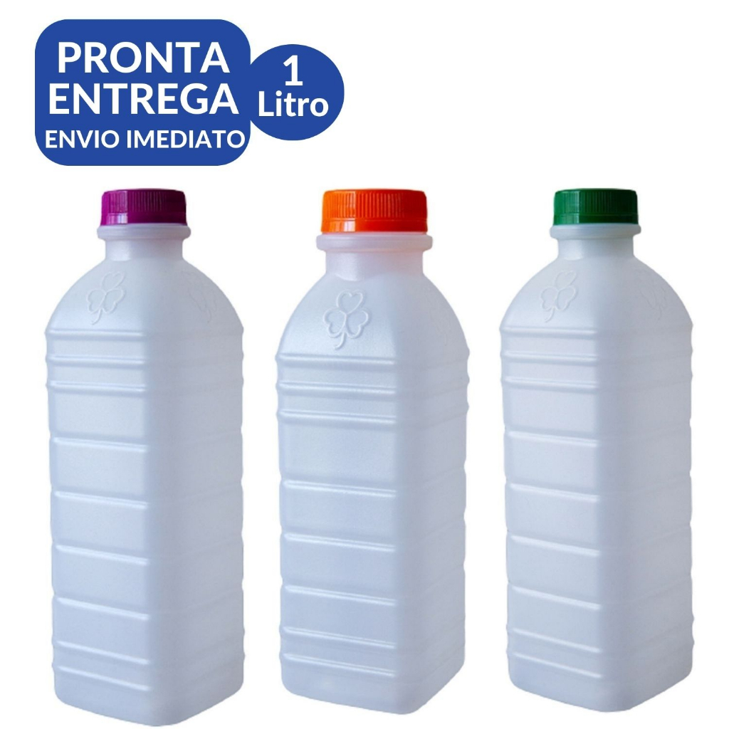 Garrafa Descartável 1L 100Unidades Para Suco, Caldo de Cana, Água de Coco e etc... Garrafinha ...