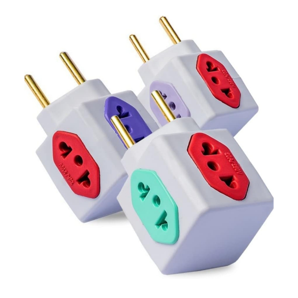 Tomada Adaptador Benjamim Cubo 3 Entradas 10A e 1 Entrada 20A | Shopee ...