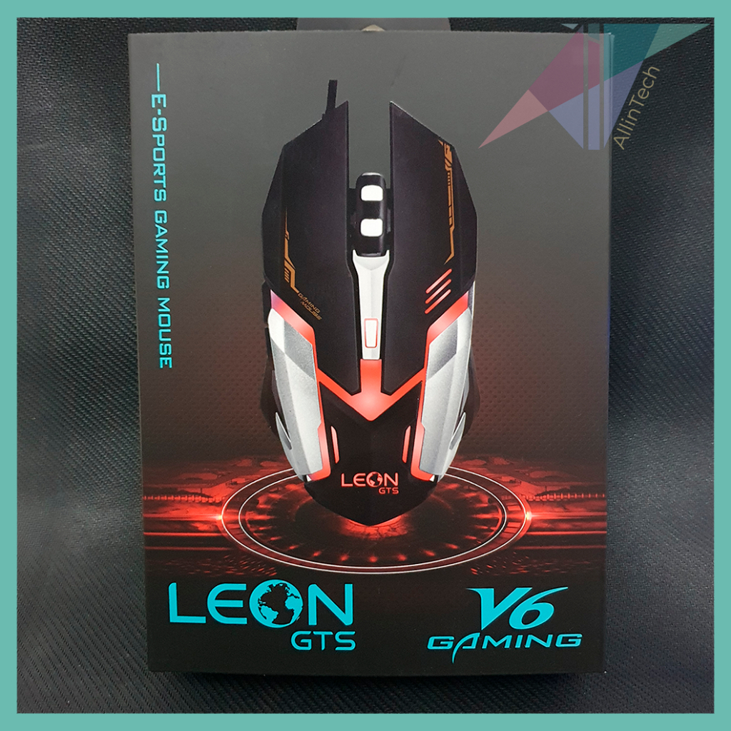 Mouse Gamer RGB Leon gts V6 cabo em nylon | Shopee Brasil