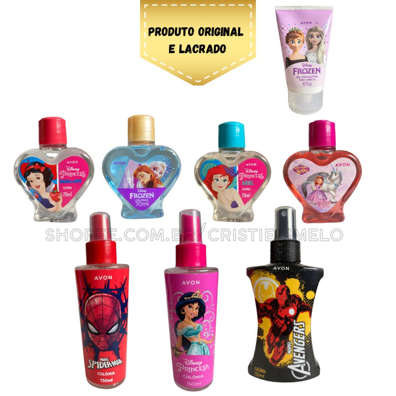 Colônia infantil Avon SpiderMan, Ariel, Princesinha Sofia | Shopee Brasil