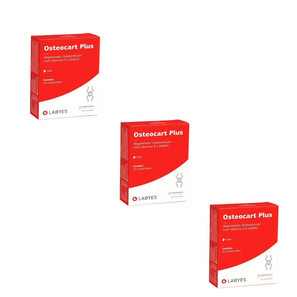 Kit 3 Osteocart Plus Labyes 30 Comprimidos | Shopee Brasil