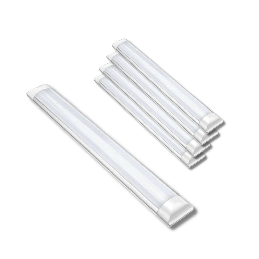 Kit 5 Luminária Led 20W Linear 60CM Branco Quente 3000K Sobrepor Bivolt ...