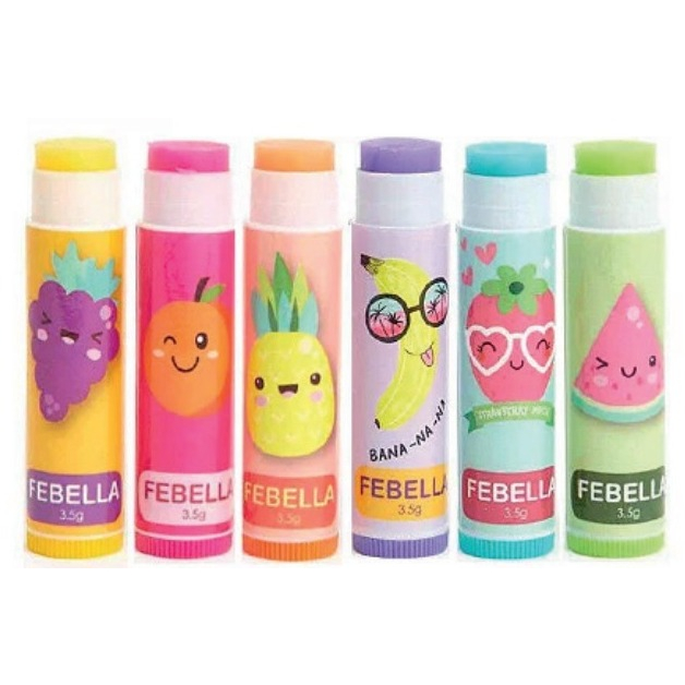 Kit com 6 Fruitty Lip Balm - Febella | Shopee Brasil