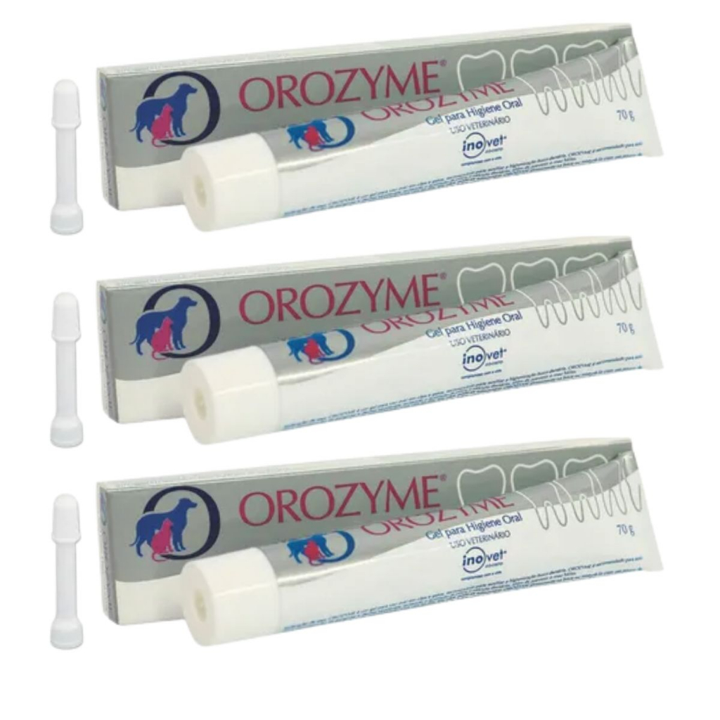 Kit 3 Gel Orozyme Higienizador Bucal Para Cães E Gatos 70g Inovet ...