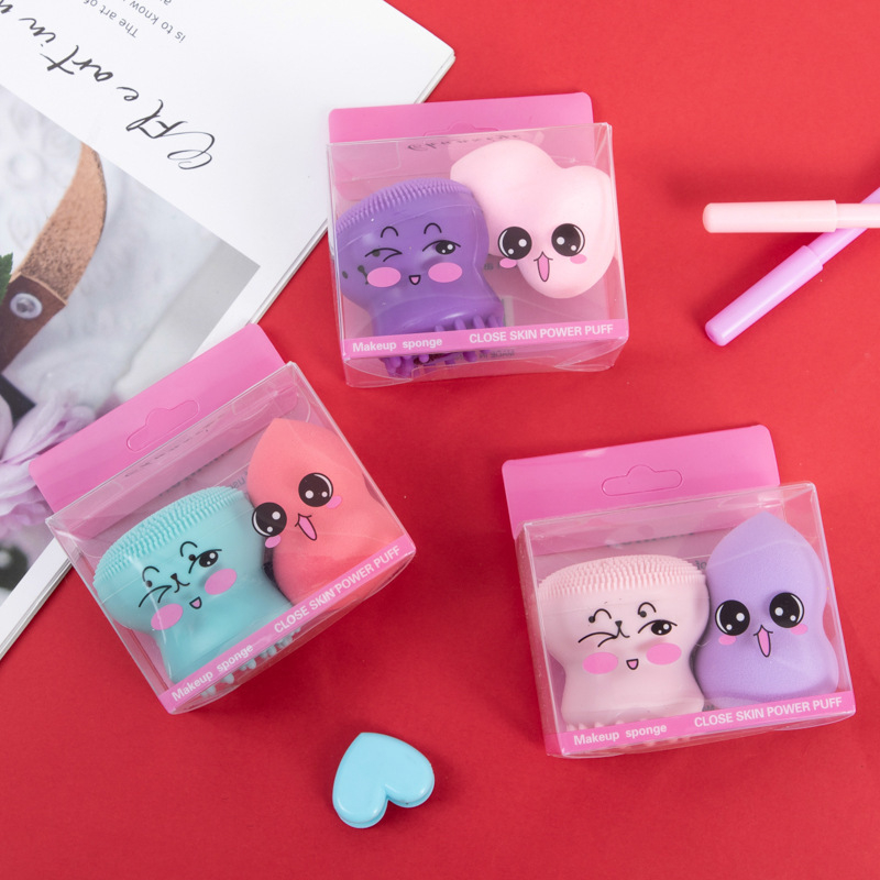 kit 2 esponja (esponja de maquiagem+esponja limpeza facial) | Shopee Brasil