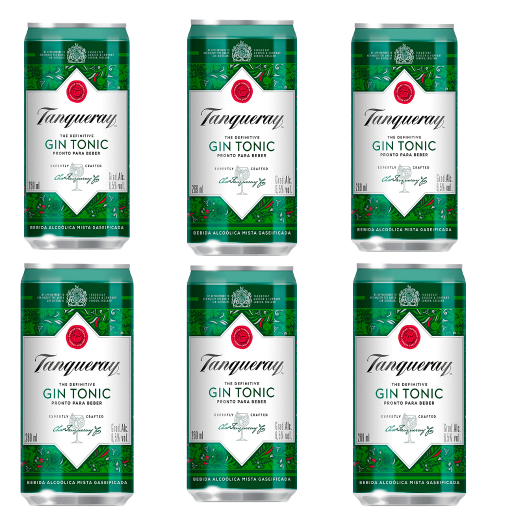 Kit Gin Tonic Tanqueray London Dry Lata 269ml C/ 6 Latas | Shopee Brasil
