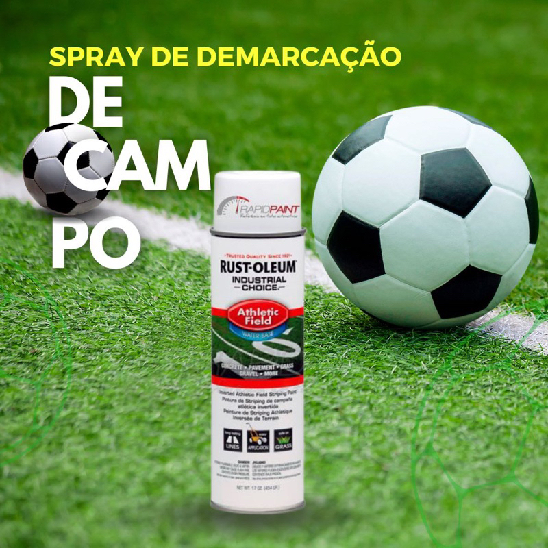 Spray Branco Demarcação Campo de Futebol BASE D'AGUA Rust Oleum ...