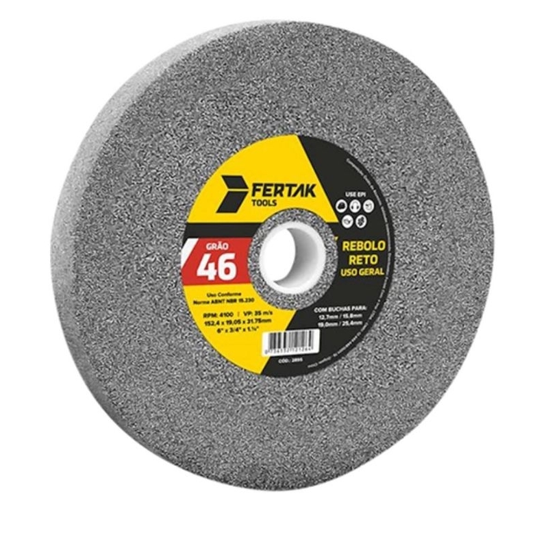 Rebolo Reto para Esmeril Uso Geral Fertak 6 X 3/4 | Shopee Brasil