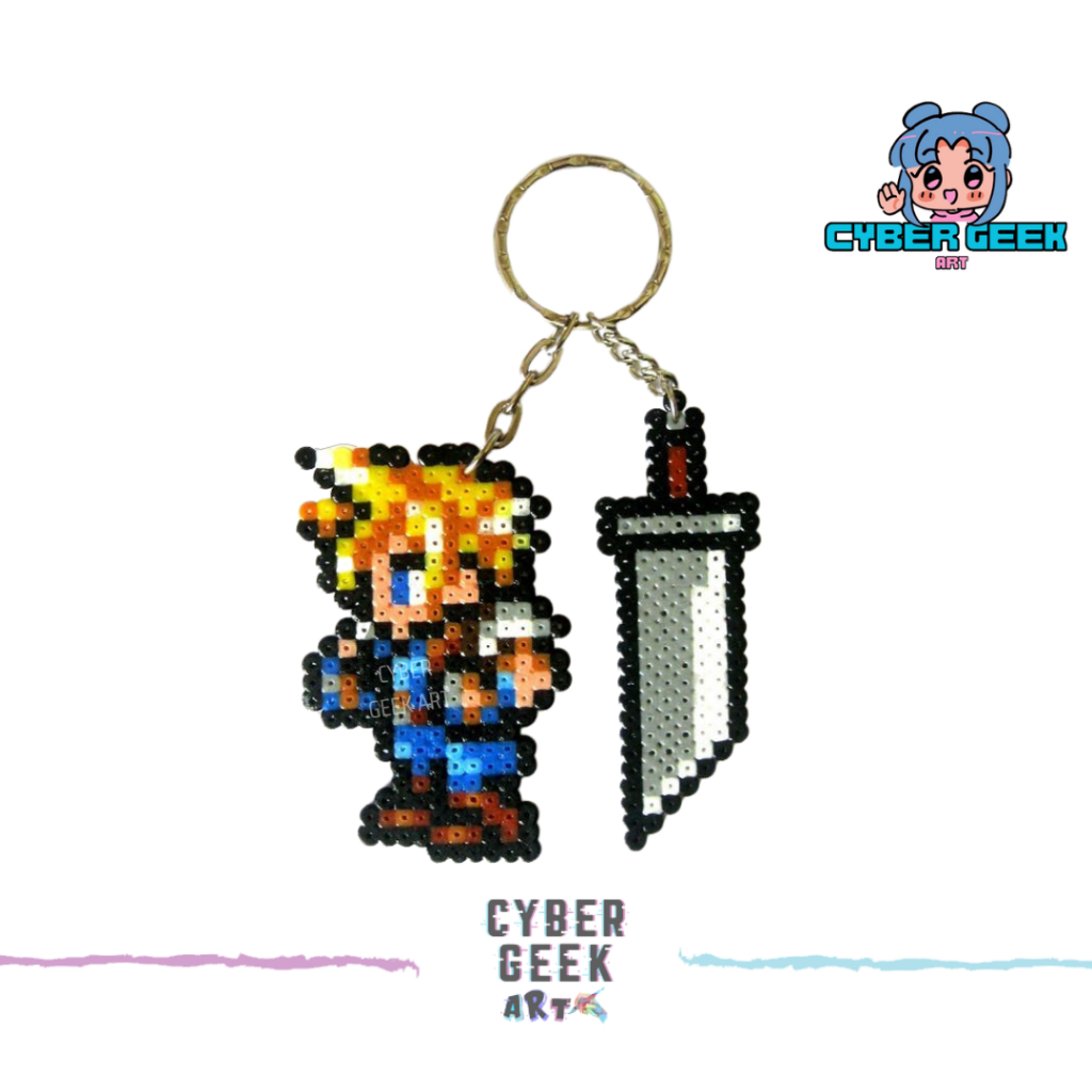Chaveiro Cloud Strife - Final Fantasy (Hama beads/Pixel art) | Shopee ...