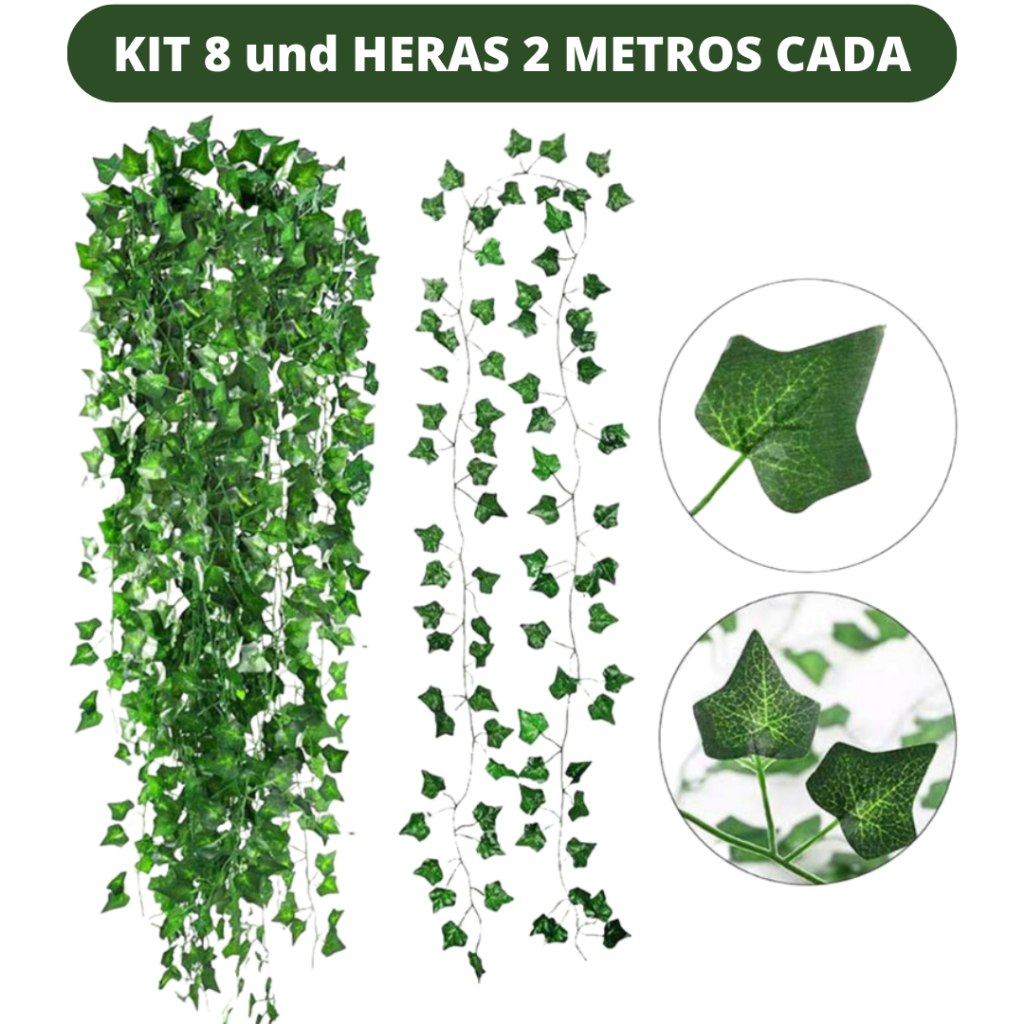 Kit Hera Artificial 2m Faixa Trepadeiras Folhagem Eras Corrente ...