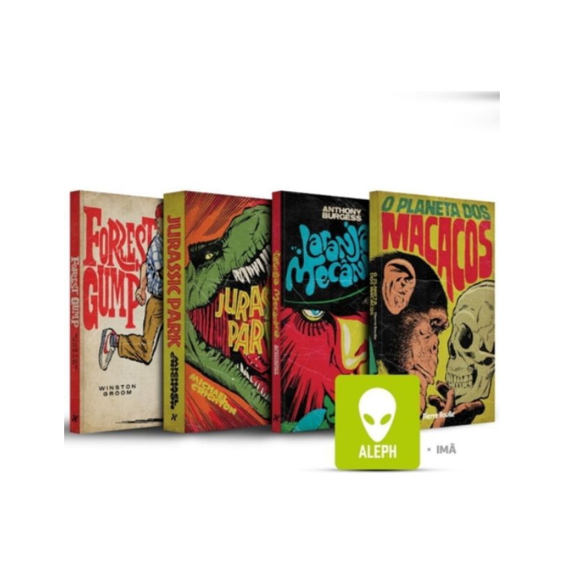 Livro Kit Coleção Cine Aleph 4 livros + Imã Forrest Gump Jurassic Park ...
