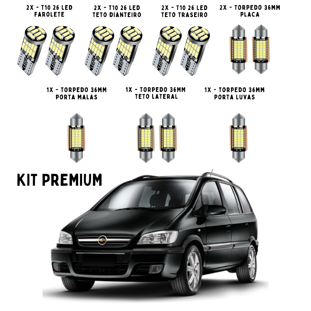 Kit Lampadas Led Interna Premium Gm Zafira - Canbus | Shopee Brasil