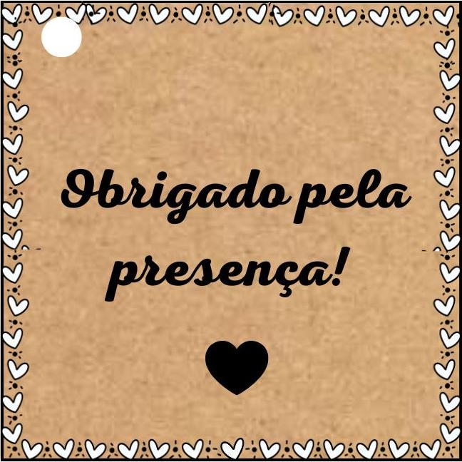 30 Tags Kraft Obrigado pela Presença! - Tags de Agradecimento ...