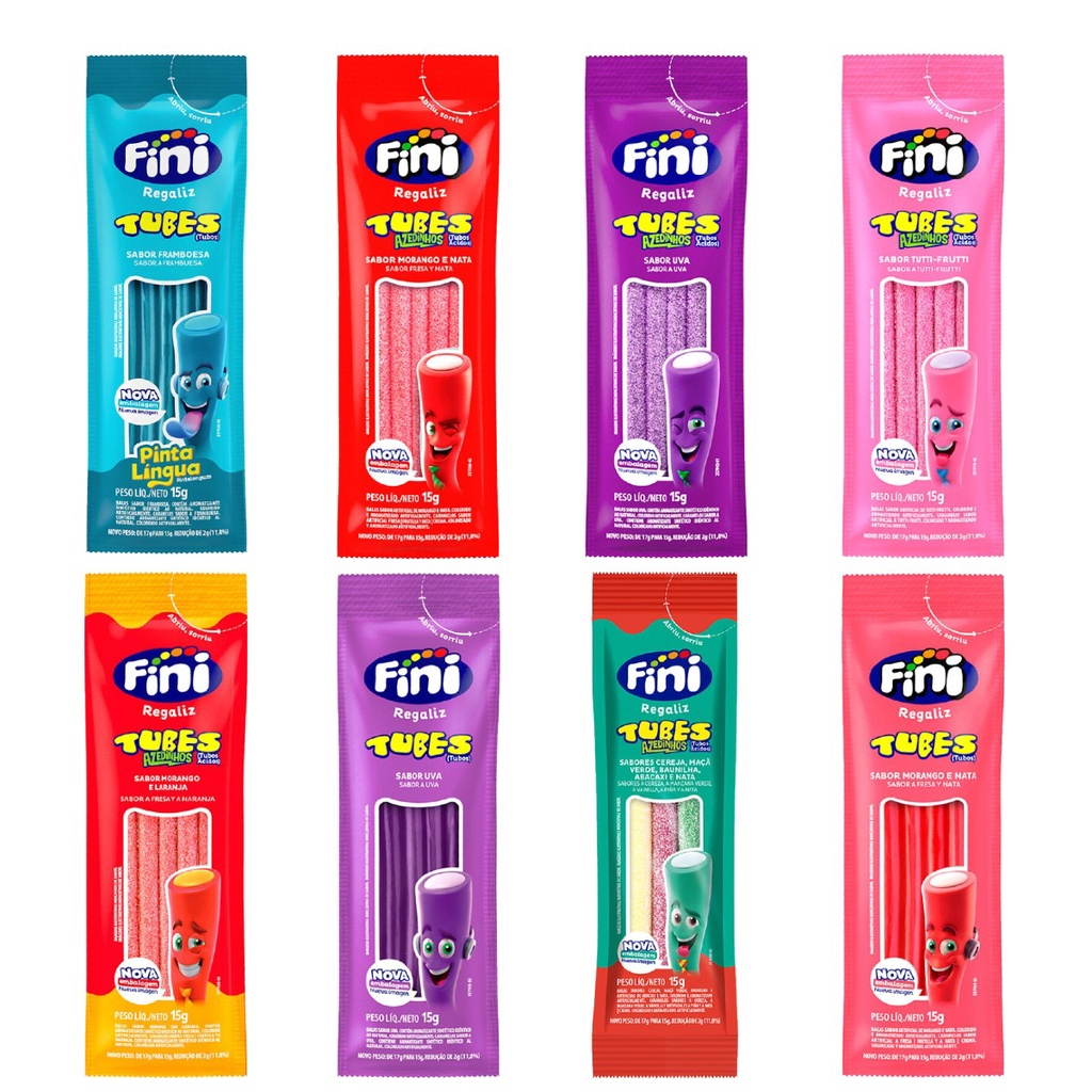 Fini Tubes Sortidos 10 pacotes de 15g cada | Shopee Brasil