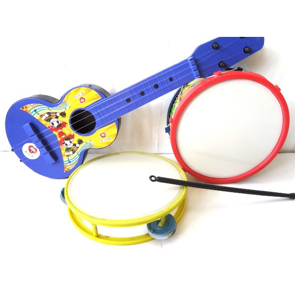 Kit Violinha, Pandeiro e Tamborzinho instrumentos musicais infantis | Shopee Brasil