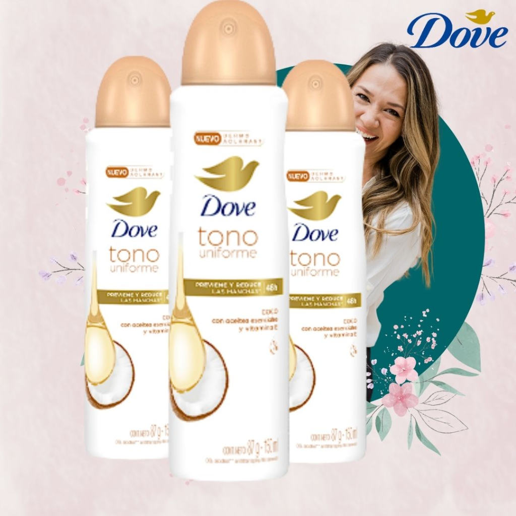 Dove Dermoclariant Coco kit com 3 150ml | Shopee Brasil